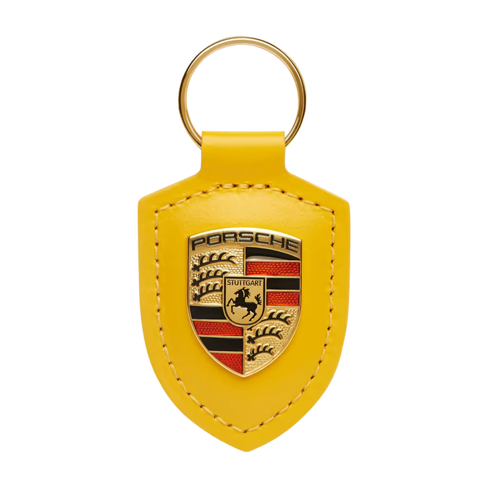 Porsche Crest Key Ring - Speedy Yellow | Porsche Singapore